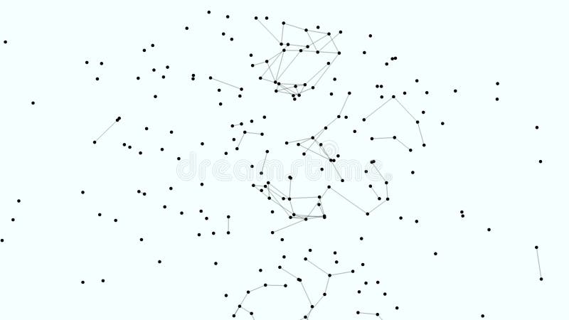 Interconnected Network Circular Dot Pattern With Lines Stock Video