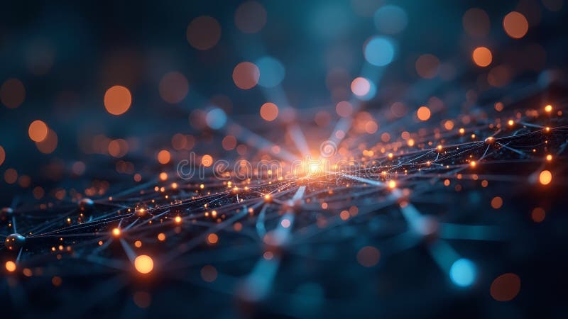 Interconnected Network, Data and Communication Flow Stock Illustration ...