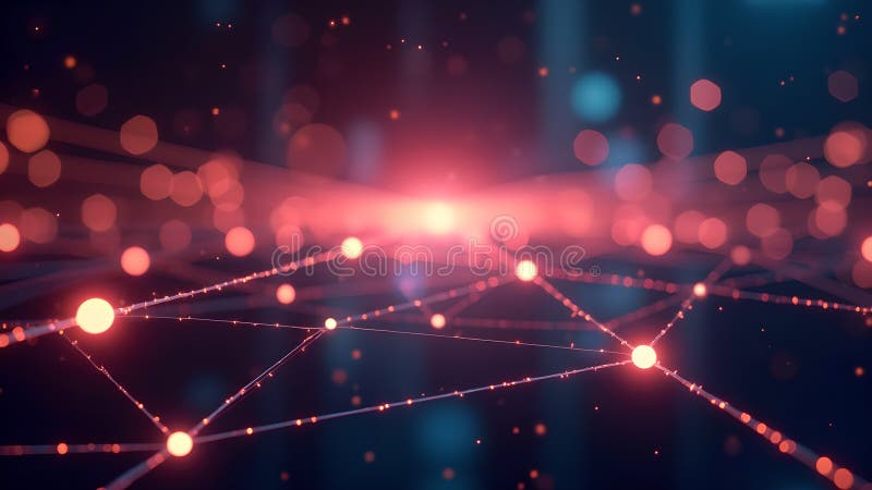 Interconnected Network, Data Visualization Concept Stock Illustration ...