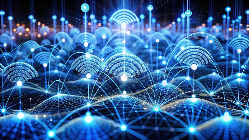 Interconnected Network of Global Communication Signals Representing a ...