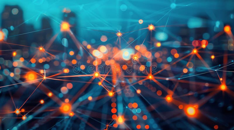 Interconnected Network of Lights Stock Image - Image of circuit ...