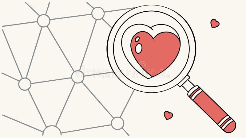 Interconnected Network and Love Search, Digital Connections, Vector ...