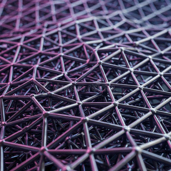 Interconnected Network of Metal Rods Forming a Complex Geodesic Pattern ...