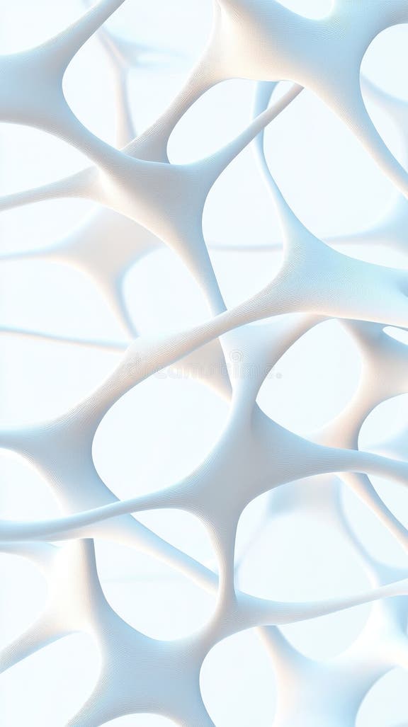 Interconnected Network Nodes Forming Abstract White Web. Artificial ...