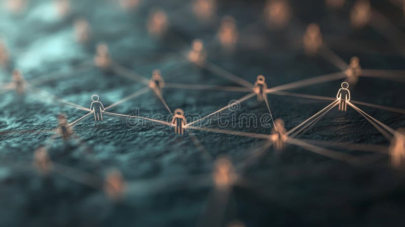 Interconnected Network of People: Abstract Social Connection Concept ...