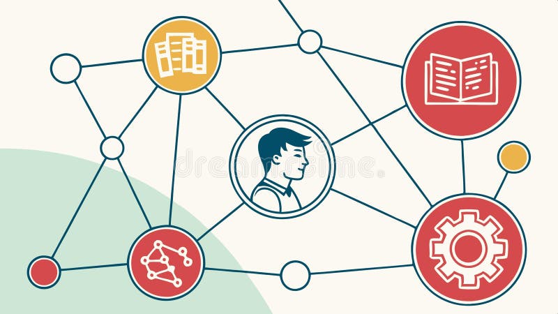 Network of People and Graduation Cap, Learning Community Concept Vector ...