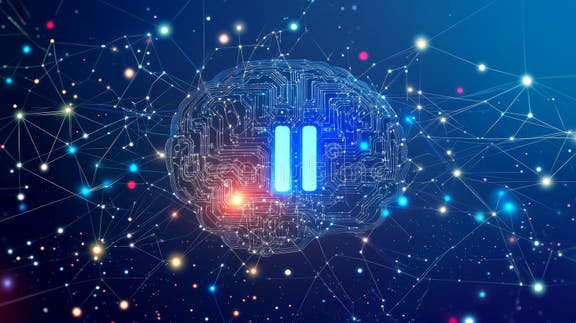 Interconnected Neural Network Visualizing Artificial Intelligence Brain Synapses and Complex ...