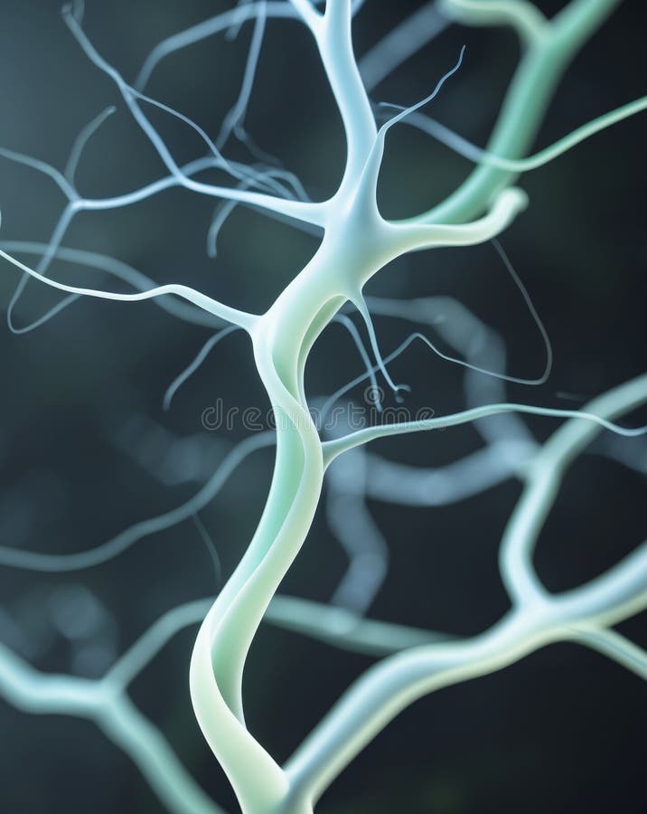 Interconnected Neural Pathways with Soft Glowing Lines Stock Image ...