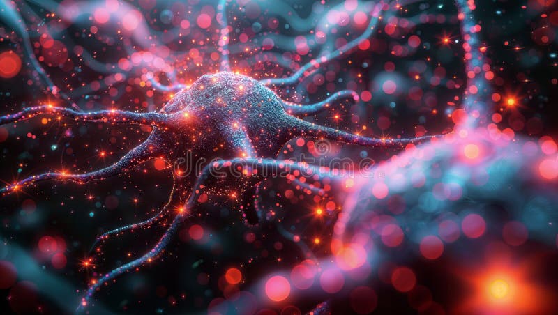 Neuron Symphony: Network of Cells in Abstract Form, Generative Ai Stock ...
