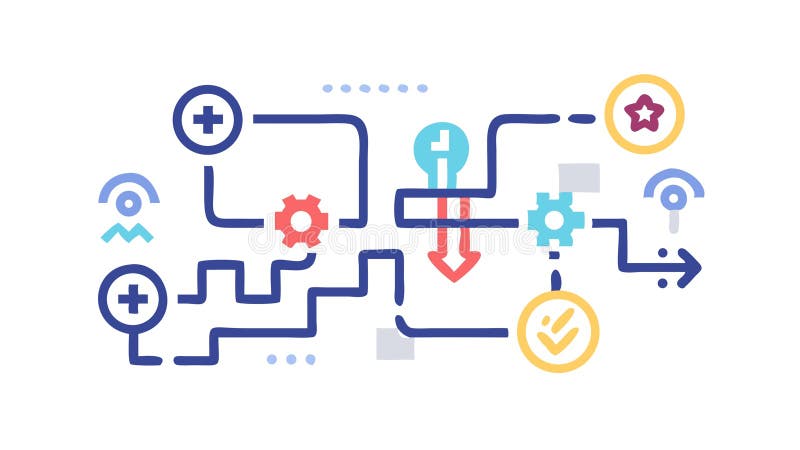 Interconnected Nodes Abstract Icon, Futuristic Tech Design, Vector ...