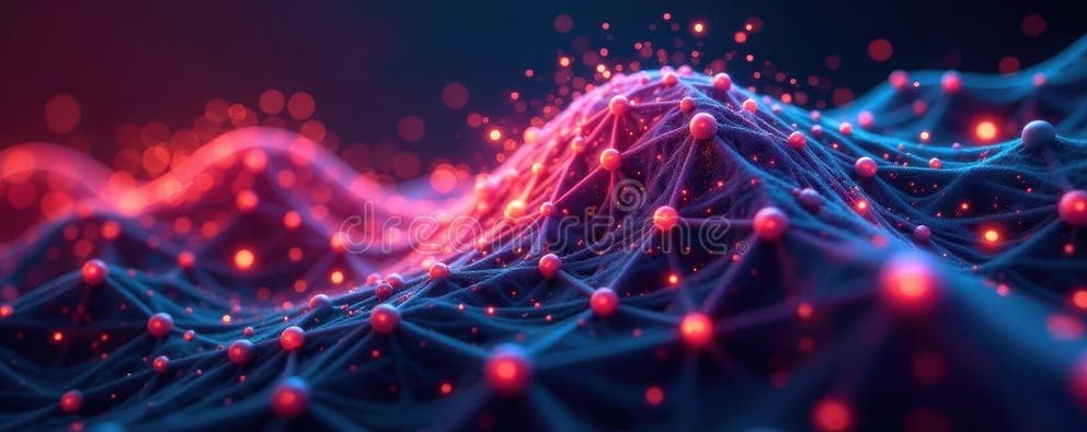 Interconnected Nodes Create a Vibrant, Abstract Structure , Clean ...