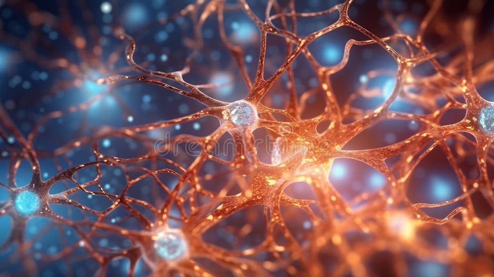 Interconnected Nodes Representing Neurons. Generative AI. Stock ...