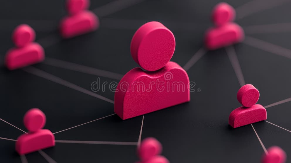 Interconnected Pink Figures, a Visual Representation of Network ...