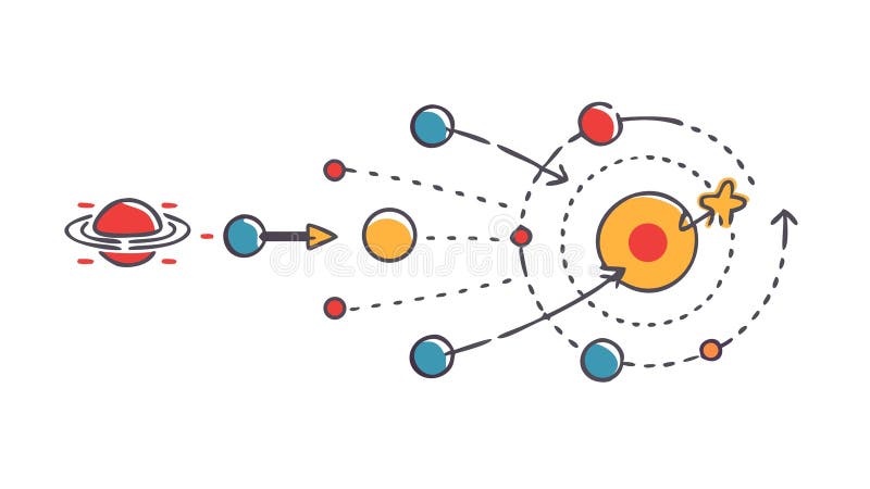 Interconnected Planets, Cosmic Network, Universal Connection, Vector ...