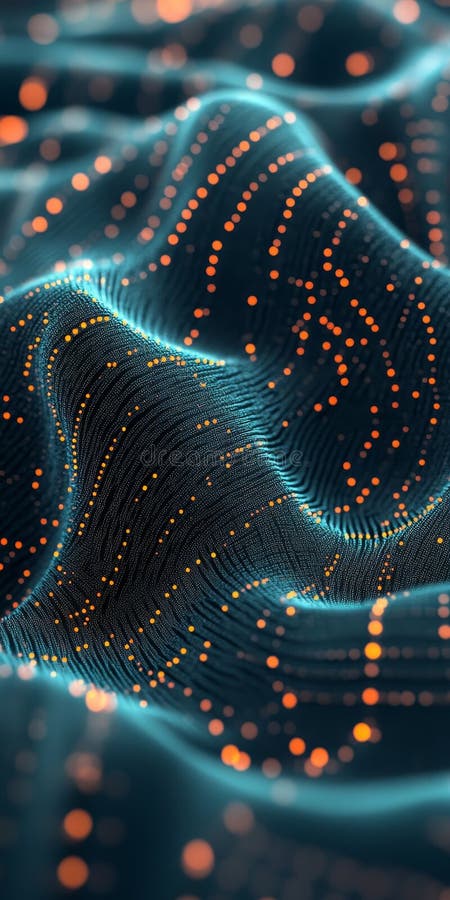 Interconnected Points Forming a Futuristic Wavelike Technological ...