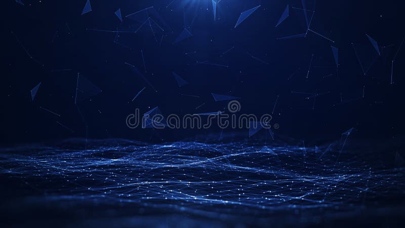 Interconnected Polygon Abstract Background Concept with Dark Blue ...