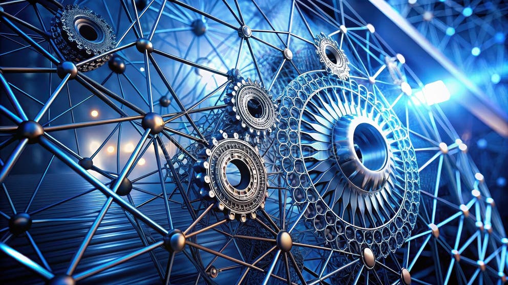 Interconnected Precision a Network of Intricate Gears and Rotating ...