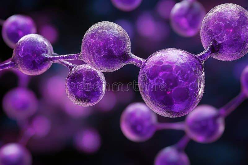 Interconnected Purple and White Cells As Seen in a Microscopic 3D ...