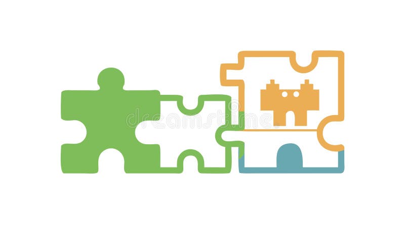 Interconnected Puzzle Pieces, Collaborative Structure, Vector Design ...