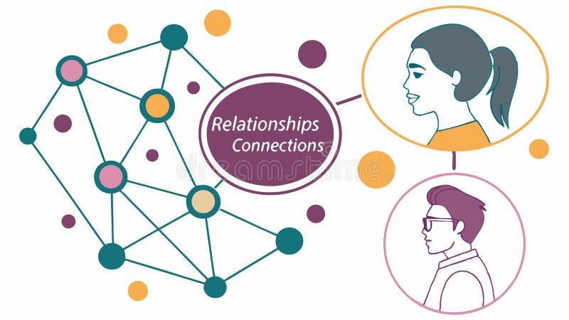 Interconnected Relationships and Connections between People, Vector ...