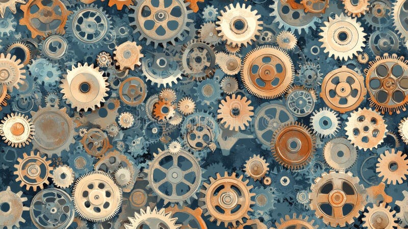 An Interconnected, Repetitive Pattern of Cogs Representing the ...