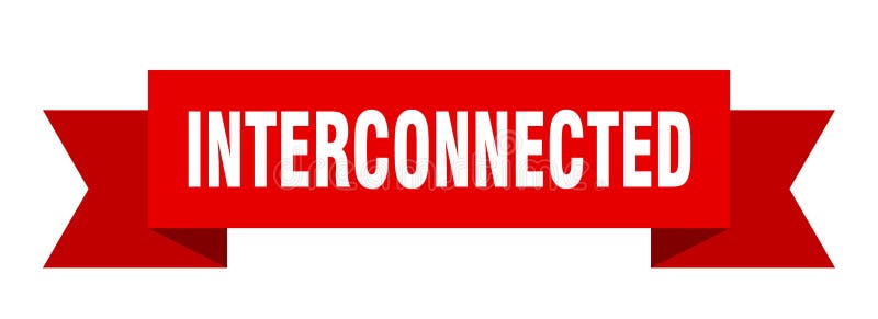 Interconnected Ribbon. Interconnected Paper Band Banner Sign Stock ...