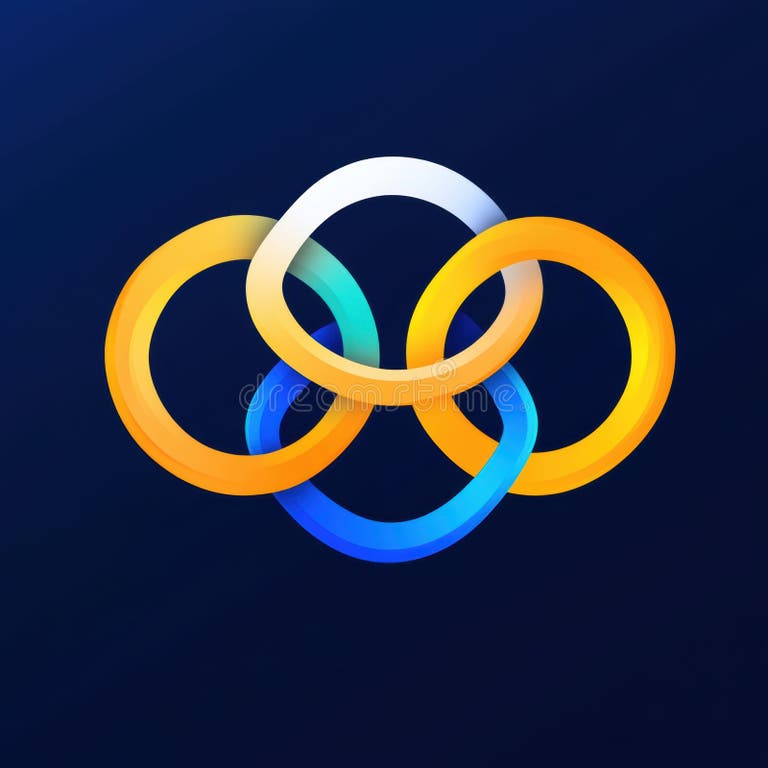 Interconnected Rings Abstract Stock Illustration - Illustration of ...