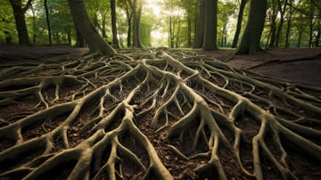 Interconnected root of stock illustration. Illustration of ...