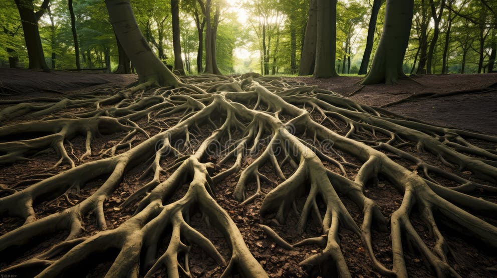 Interconnected root of stock illustration. Illustration of ...