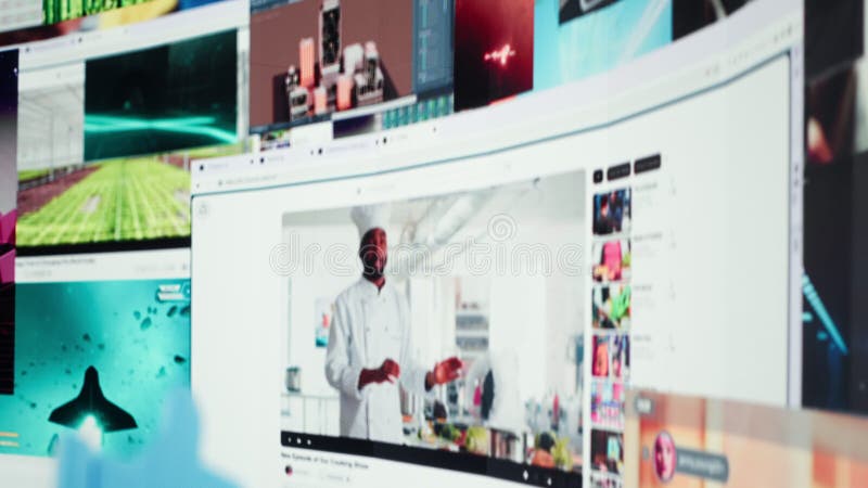 Interconnected Screens Collage Showing Modern Social Media Feed Clips ...