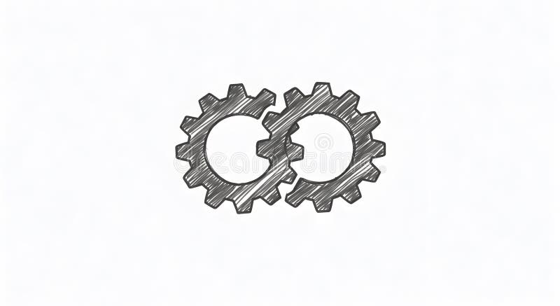 Interconnected Scribbled Gears Symbolizing Collaboration and Mechanics ...