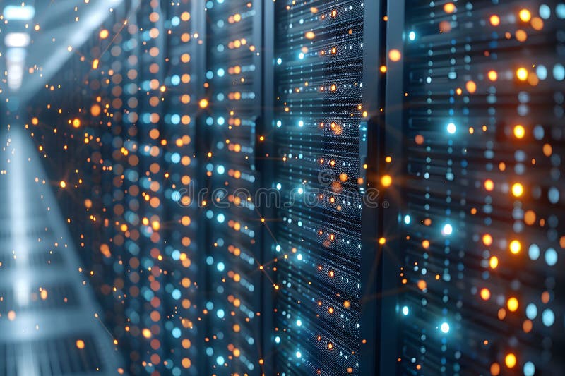 Interconnected Servers and Networks in the Business World Stock ...