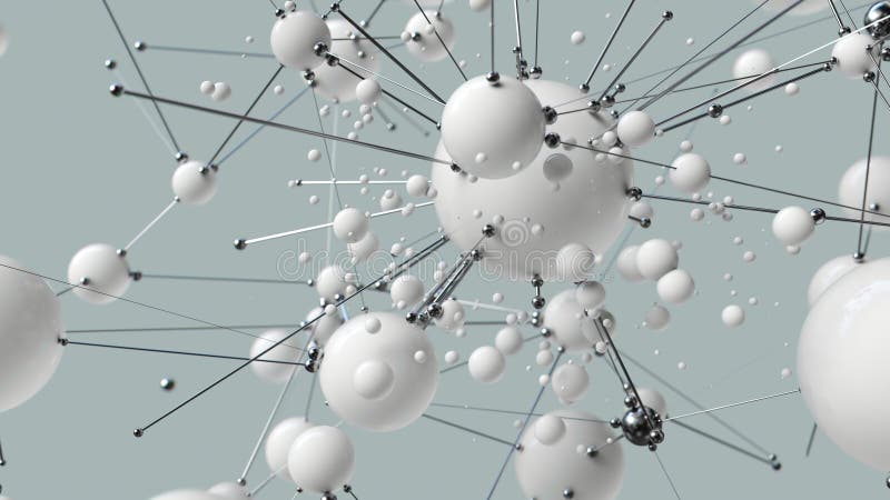 Interconnected Spheres: a Molecular Abstract Network in Space Stock Illustration - Illustration ...