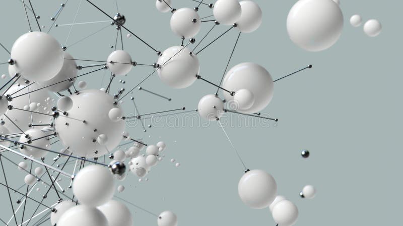 Interconnected Spheres: a Three-Dimensional Network in Soft Hues Stock ...