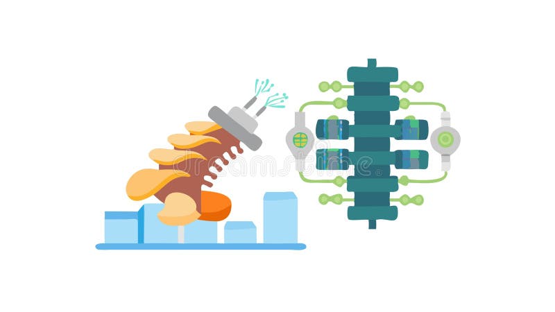 Interconnected Spinal Column, Neural Network, Vector Design Generative ...
