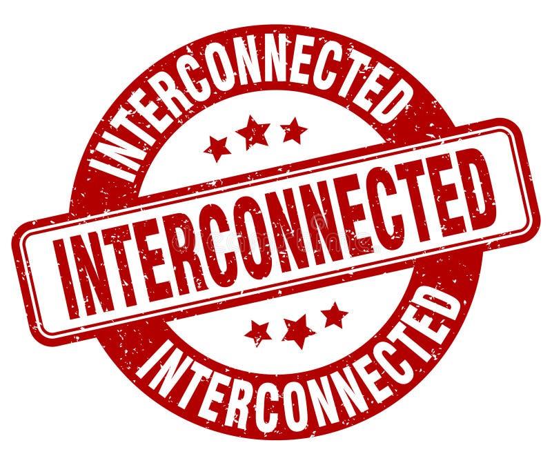 Interconnected Stamp. Interconnected Label. Round Grunge Sign Stock ...