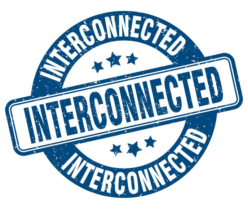 Interconnected Stamp. Interconnected Label. Round Grunge Sign Stock ...