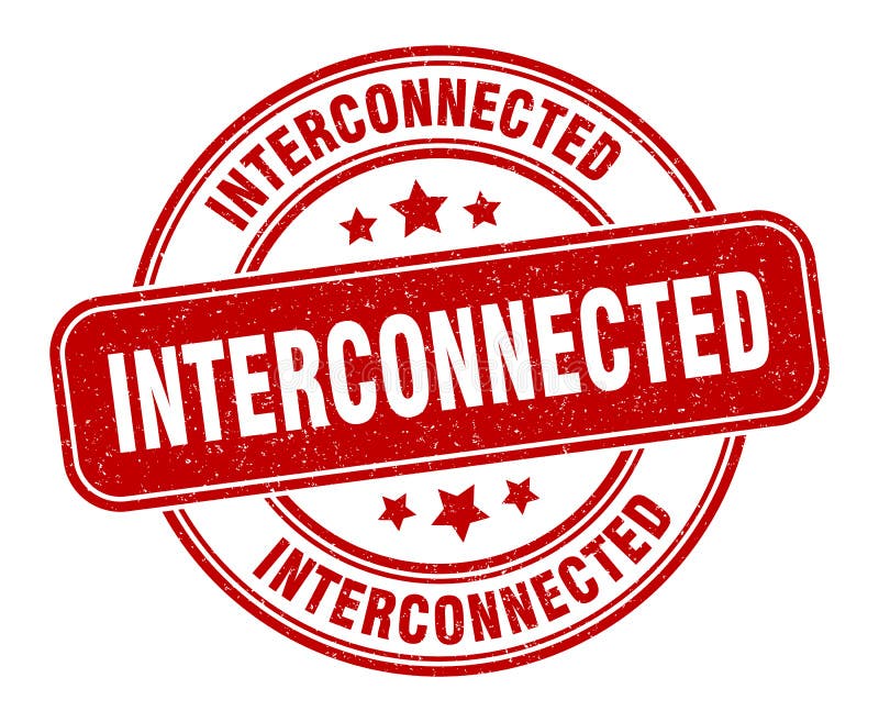 Interconnected Stamp. Interconnected Round Grunge Sign Stock Vector ...