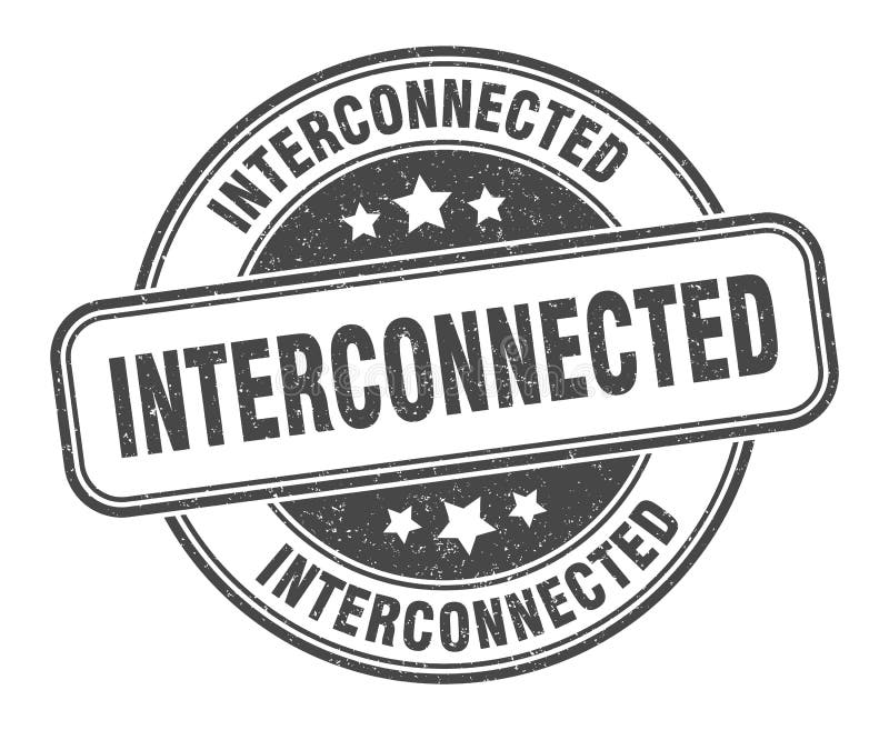 Interconnected Stamp. Interconnected Round Grunge Sign Stock Vector ...