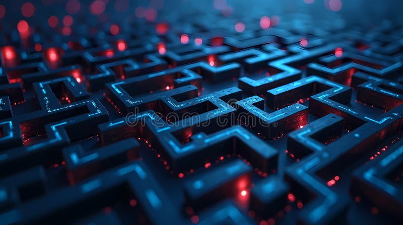 Interconnected Tech Labyrinth Ethical Code Puzzle Stock Illustration ...