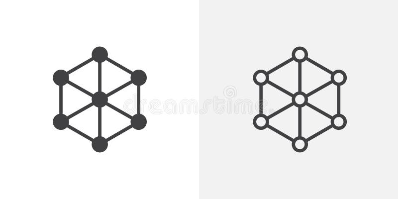 Interconnected Thin Line Vector Icon Set Stock Illustration ...