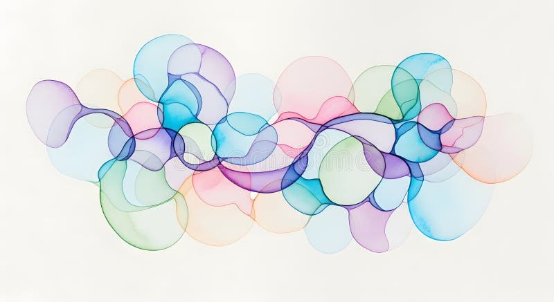 Interconnected Translucent Circles in Pastel Hues Create a Fluid ...
