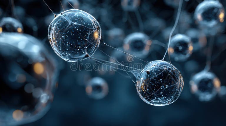 Interconnected Translucent Spheres Abstract Art Stock Illustration ...