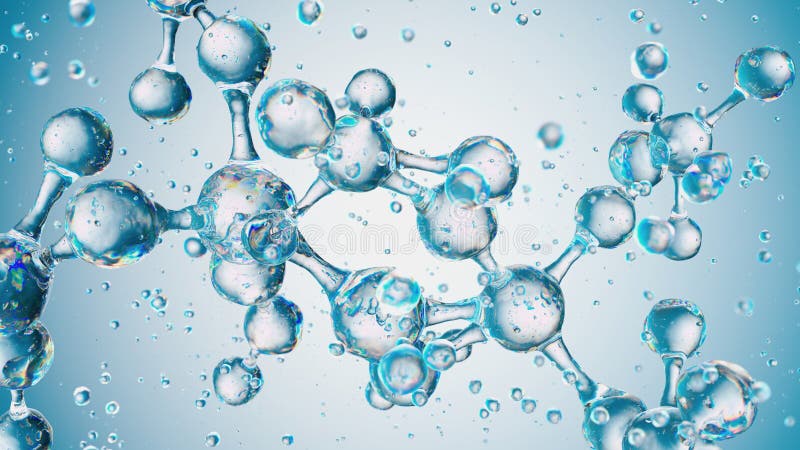 Interconnected Water Molecules: a Close-Up in a Fluid Environment Stock ...