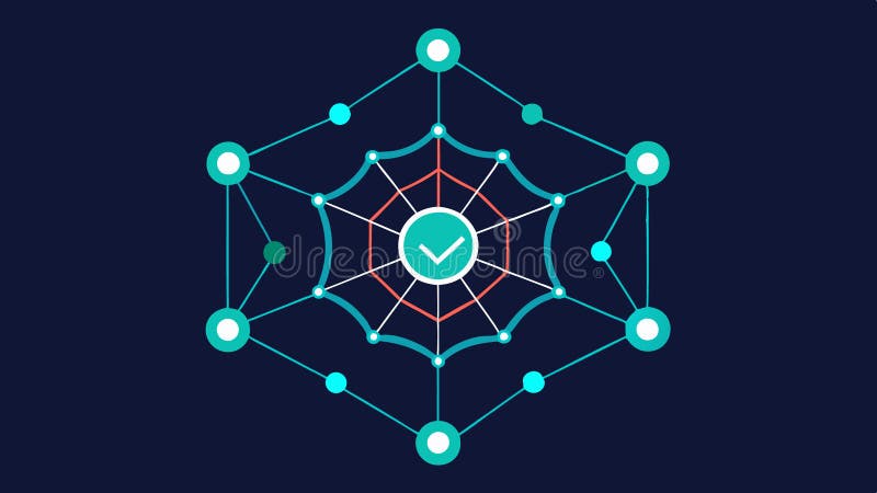 Interconnected Web a Spider Weblike Illustration with Nodes at Various ...