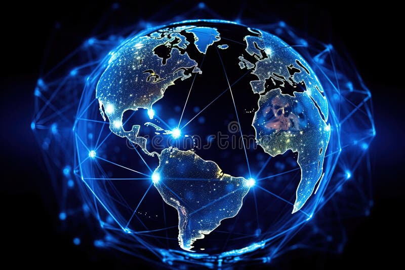 An Interconnected World. Generative AI Stock Image - Image of future ...