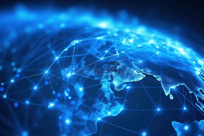 An Interconnected World. Generative AI Stock Illustration ...