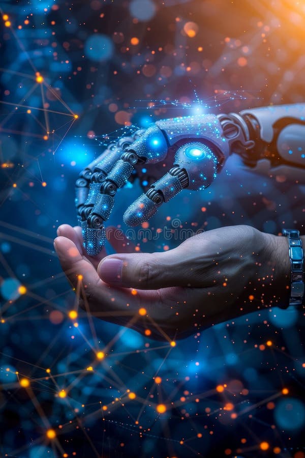 Interconnection of Human and Robotic Hands on Metallic Surface Amidst ...