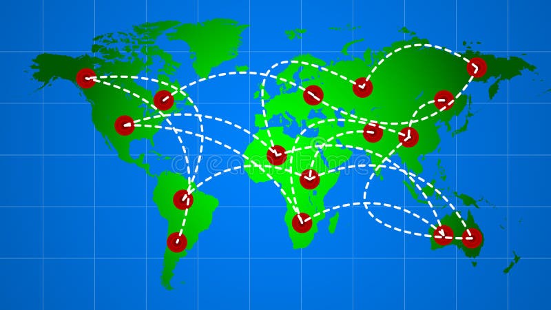 Intercontinental Flights on the World Map Stock Vector - Illustration ...