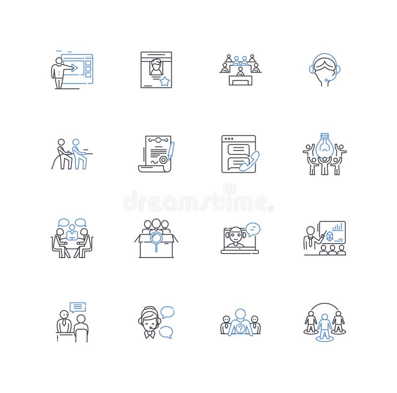 Intercultural Communication Line Icons Collection. Diversity ...
